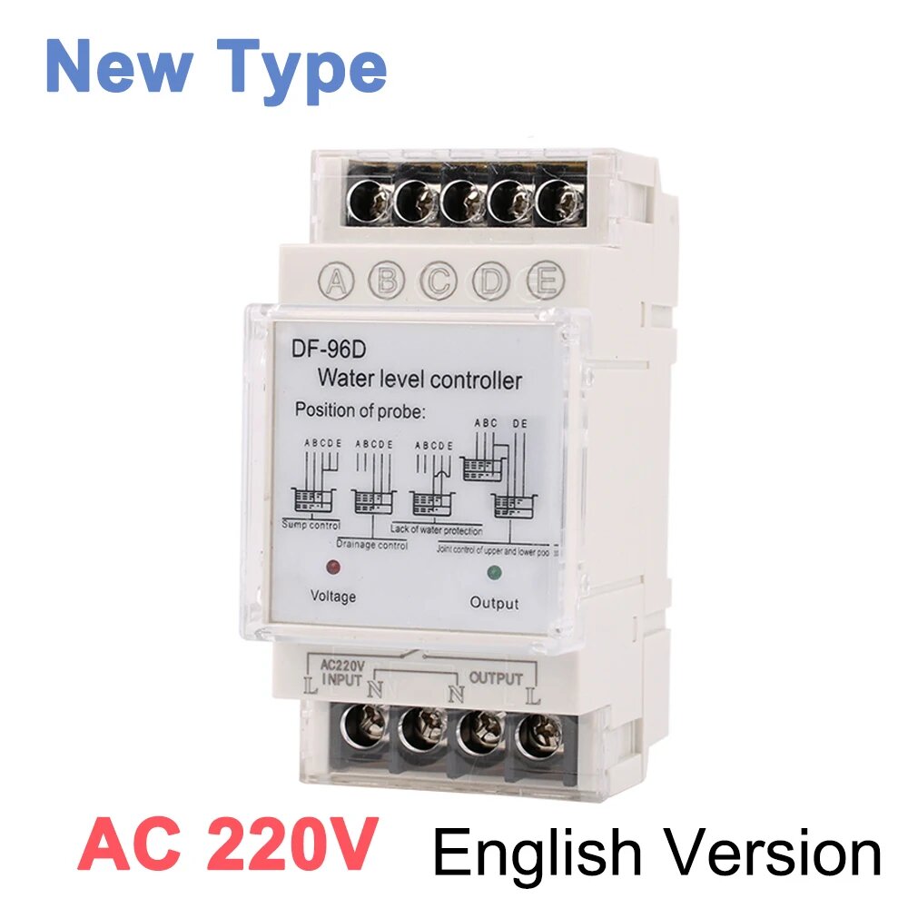 Контроллер уровня воды DMWD DF-96D 20A 220V NEW DF96D AC220V, No Porbe