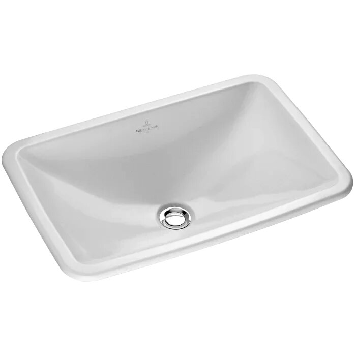 Раковина встраиваемая сверху Villeroy & Boch Loop & friends 614500R1 60 полувстраиваемая, без отверстия под смеситель, фарфоровая, раковина для ванной, белая,
