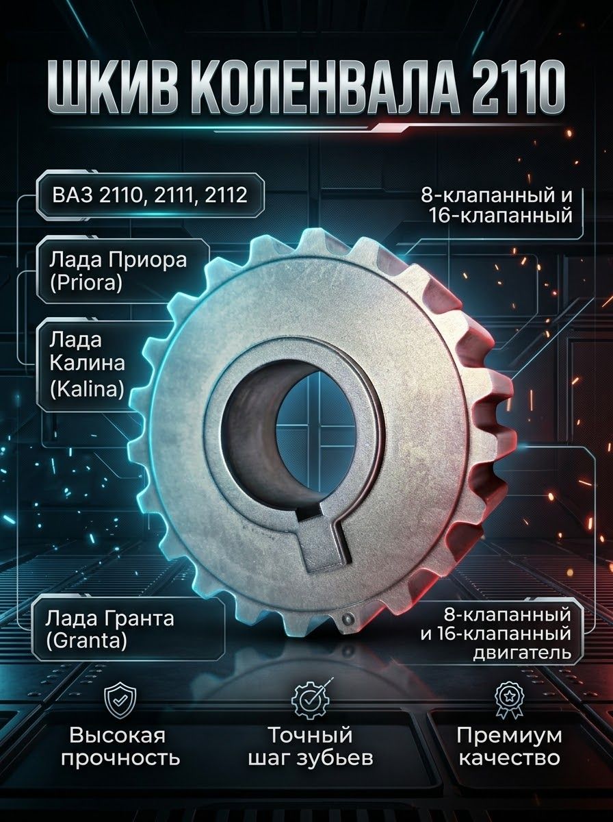 Шкив зубчатый коленвала ГРМ для ВАЗ 2110