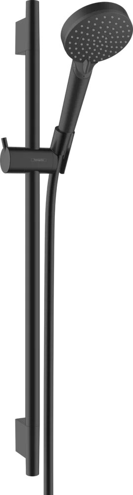 Душевой гарнитур Hansgrohe Vernis Blend 26422670 черный, матовый, латунный, 2 режима струи, лейка для душа со шлангом и штангой, с функцией экономии воды
