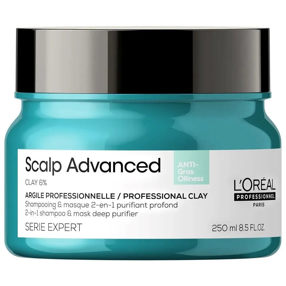 Шампунь- маска с глиной для глубокого очищения жирной кожи головы Loreal Professionnel Expert Scalp Advanced 250 мл