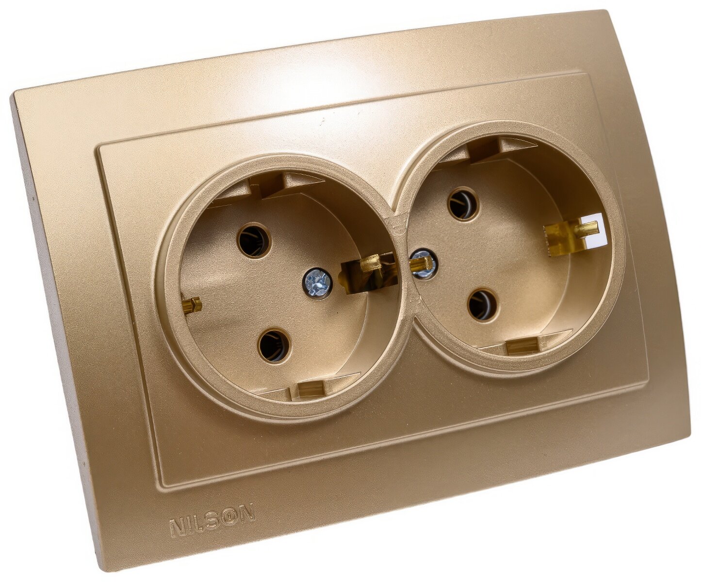Розетка NILSON 2СП з/к золото Touran metallic 24151025
