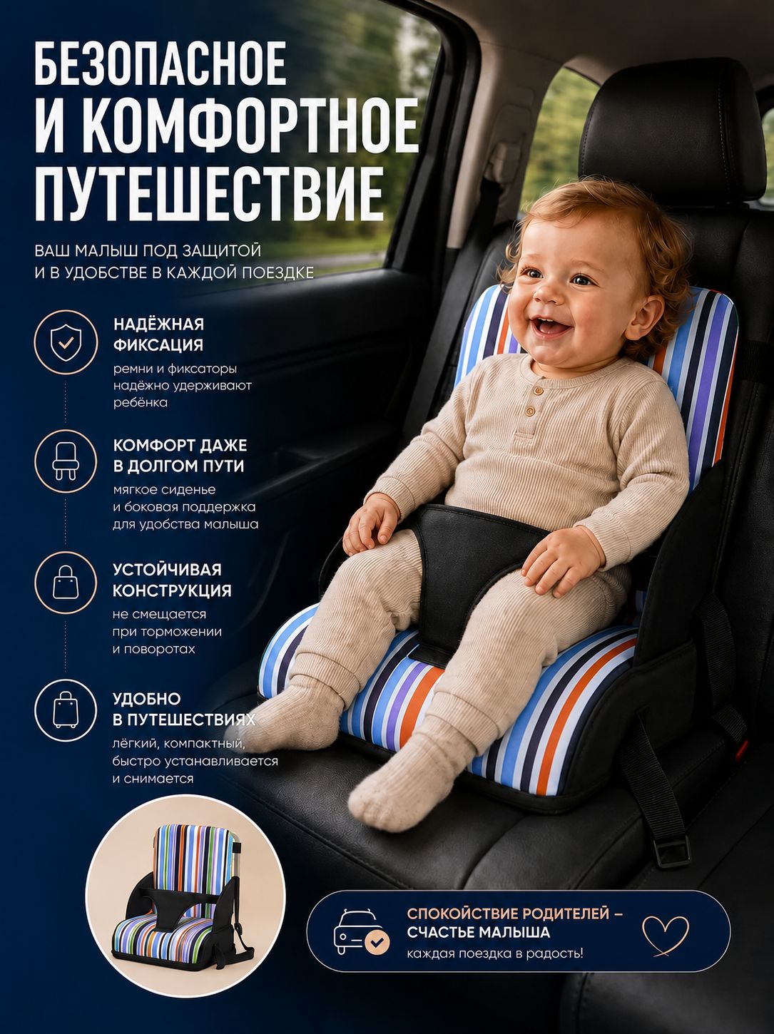 Мобильный стульчик бустер для кормления ребёнка2