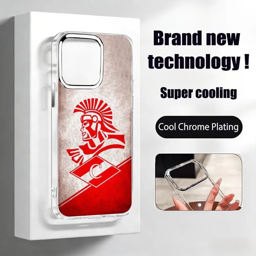 Чехол iPhone 13 "Спартак" (Москва), красный, TMS01