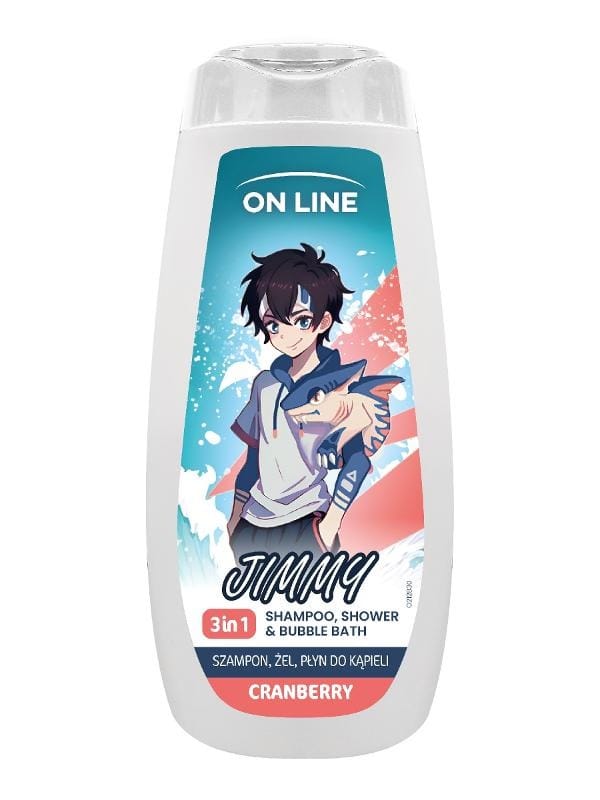 Средство для душа On Line kids jimmy 3 в 1, клюква, 400 мл