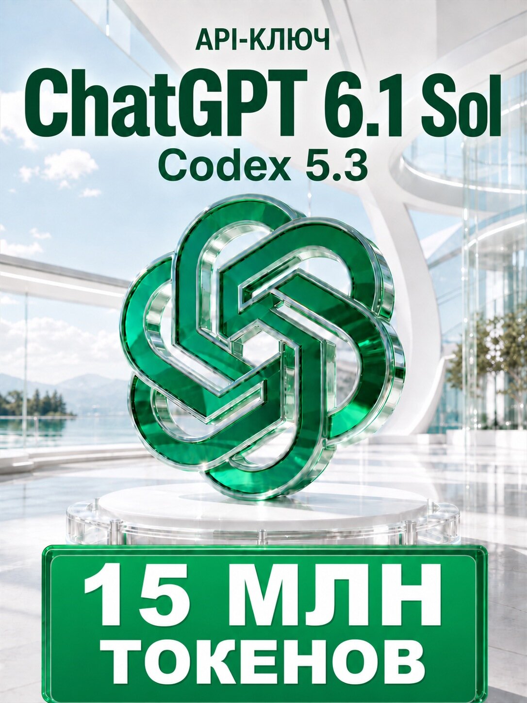 ChatGPT 6.1 Sol API-ключ 15 МЛН токенов | Официальный API ключ для ChatGPT и Codex 15 млн токенов