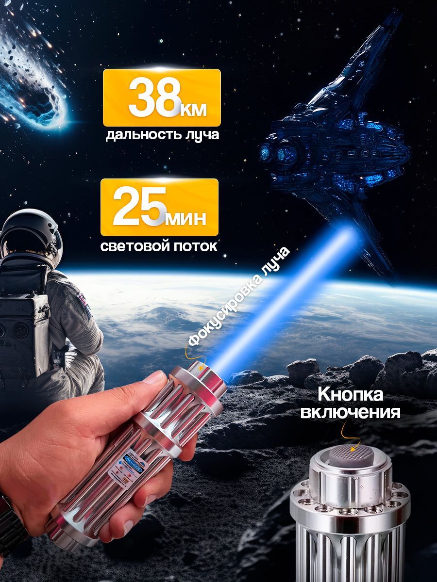 Эксклюзивный лазерный луч синего цвета с аккумулятором, модель Меч джедая, от Fishka Shop