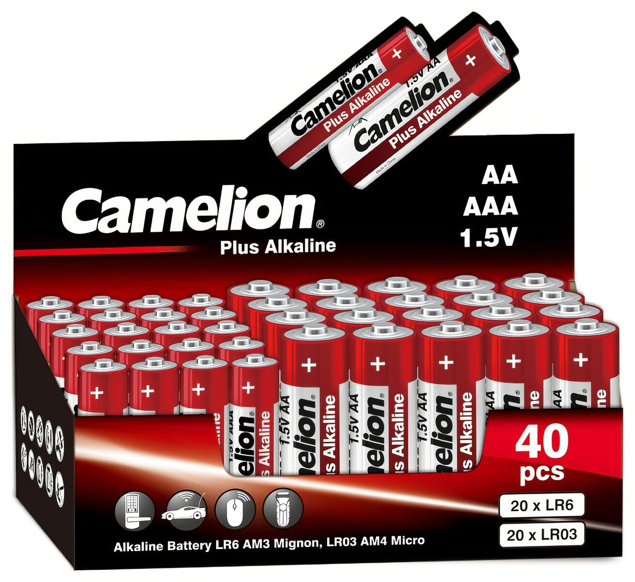 Батарейка Camelion Plus Alkaline COMBO40 (20LR6 + 20LR03-CB, 1.5В) 14981