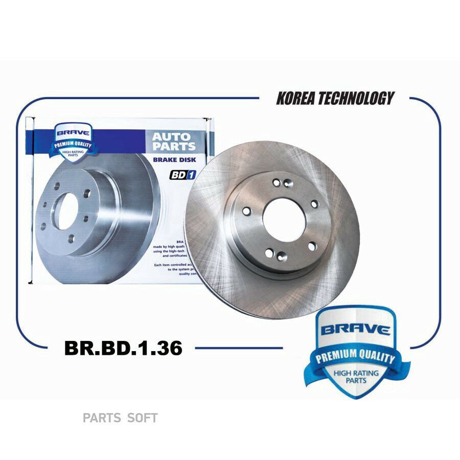 BR. BD.1.36 Диск тормозной передний 51712-2C000 Hyundai Tucson06-, i30 09-, Kia Cee'd 06-, Cerato 09 BRAVE BRBD136
