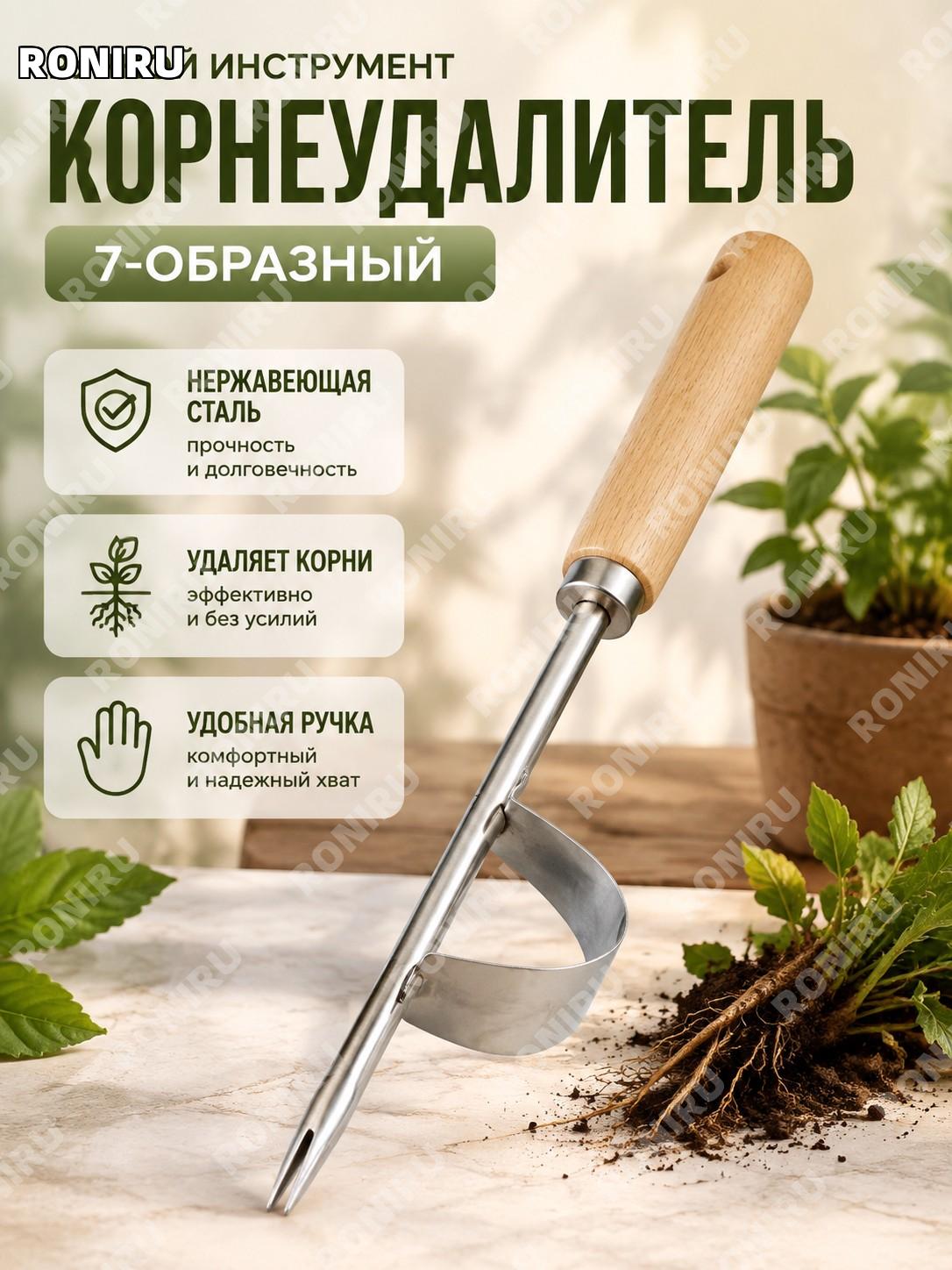 Садовый пропалыватель 7 типа из нержавеющей стали, рыхлитель почвы, корнеудалитель, инструмент для дачи и огорода
