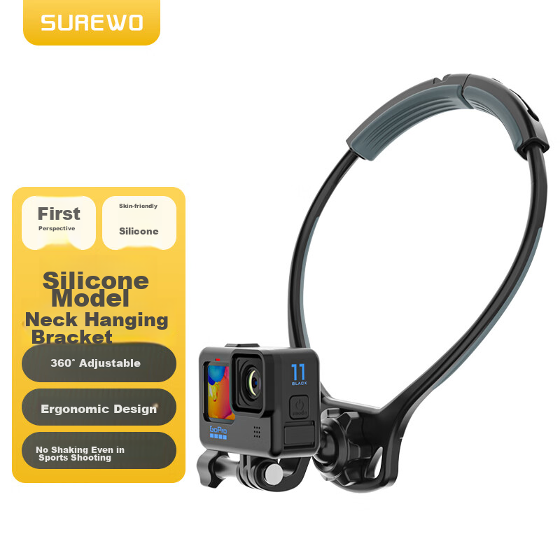 SUREWO Шлейф для шеи для DJI Action 5 Pro/6 и GoPro Универсальная грудная монтажная основа для Action 5 4 3 Nano