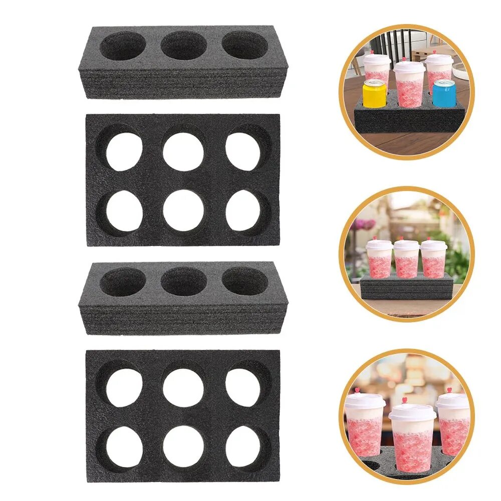 Подстаканник из черного epe пеноматериала для переноски напитков, 4 шт, для хранения
