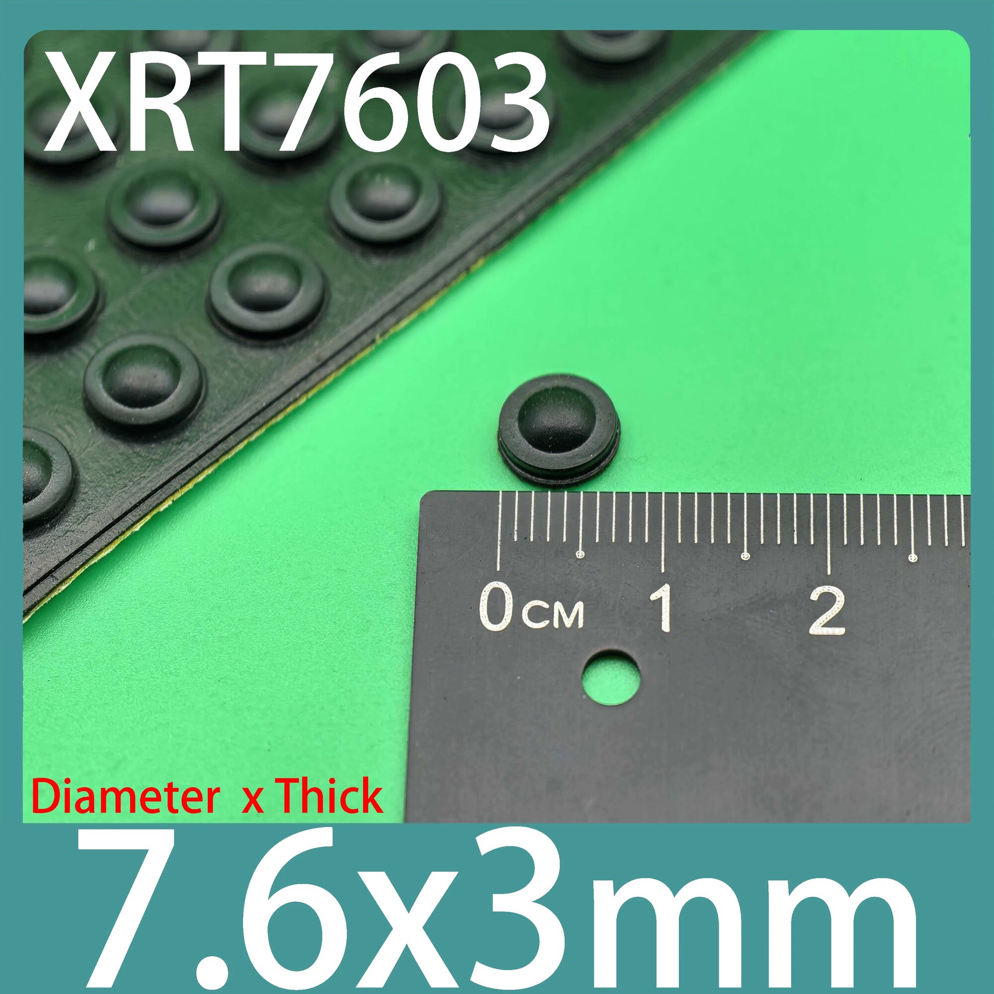 Резиновые накладки XRT7603 7.6x3mm, зеленые
