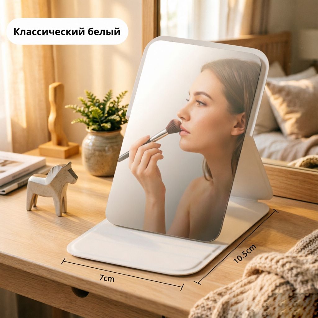 Зеркало карманное, 7 см х 10.5 см