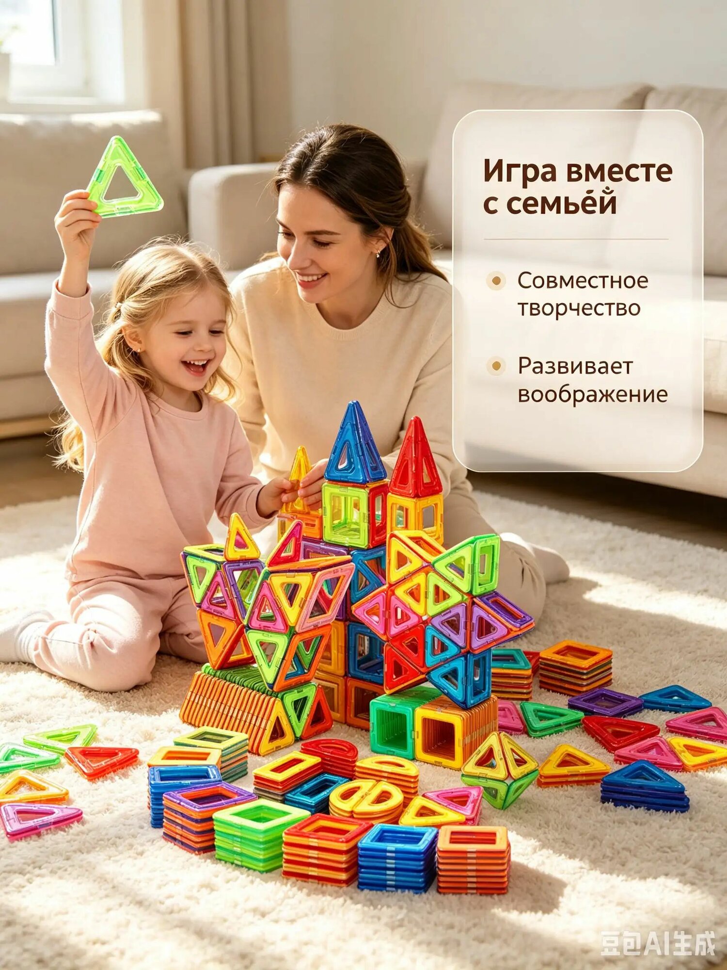 Детский магнитный конструктор, набор из 40 плиток разной формы, развивающие игрушки для мальчиков и девочек от 3 лет, креативные