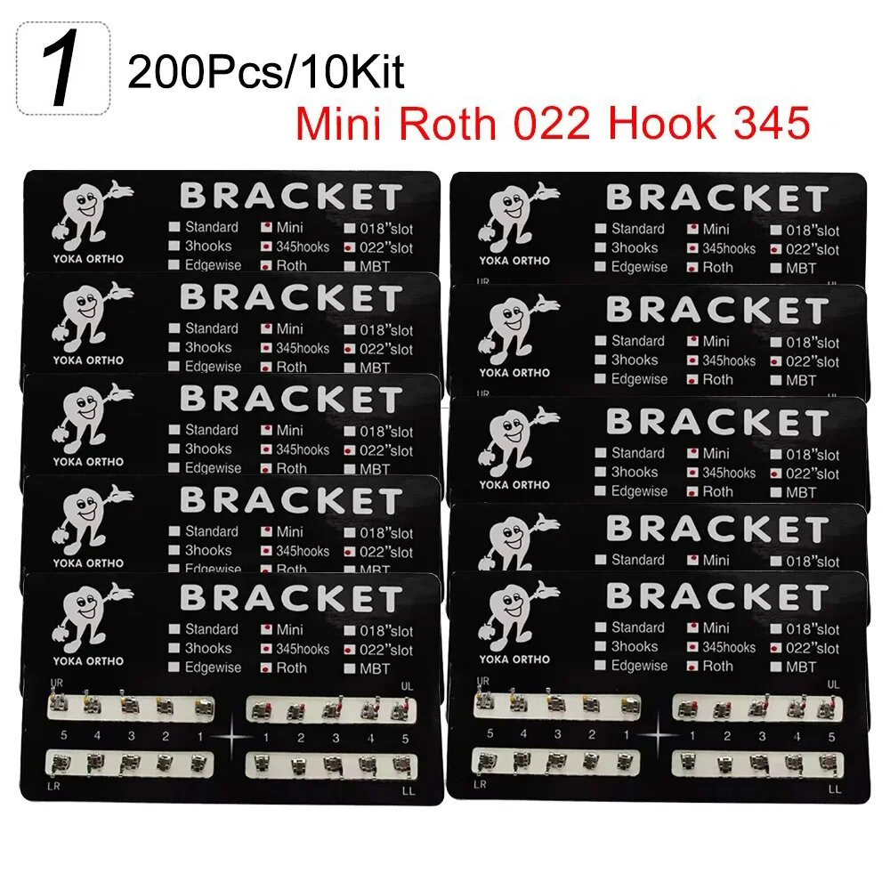 PIORPOY Ортодонтические брекеты Roth 022-345-10kit 20 шт.