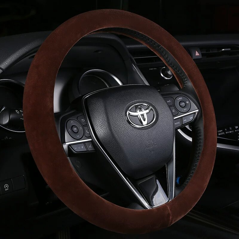 Зимняя ворсистая накидка на рулевое колесо для Toyota RAV4, мягкая теплая ткань, подходит для моделей 2020-2023 гг,