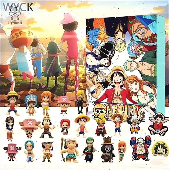 Адвент-календарь One Piece, 24 акриловые подвески, рождественский декор, подарок