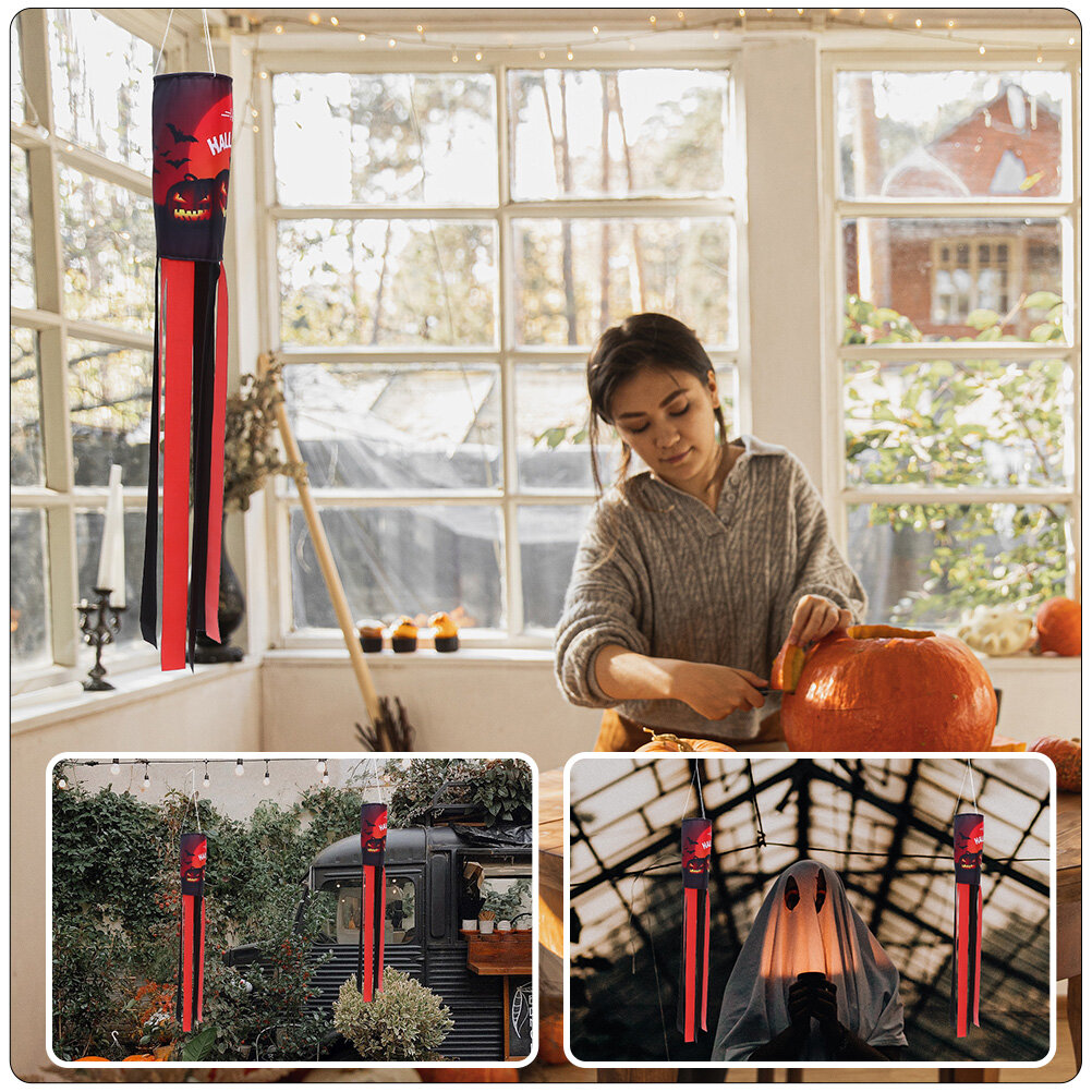 2 Штуки Износостойкий Ветровой Чулок Из Полиэстера Для Украшения Halloween 100x14cm