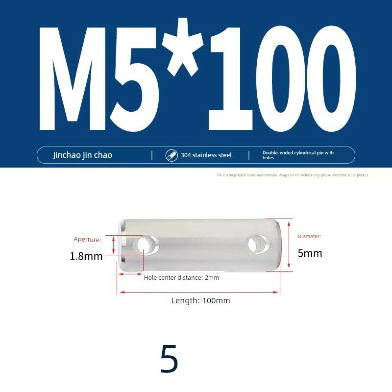 Нержавеющий цилиндрический штифт 304 с двойной головкой M6x15 мм, 5 шт. для мелкомасштабных механических применений