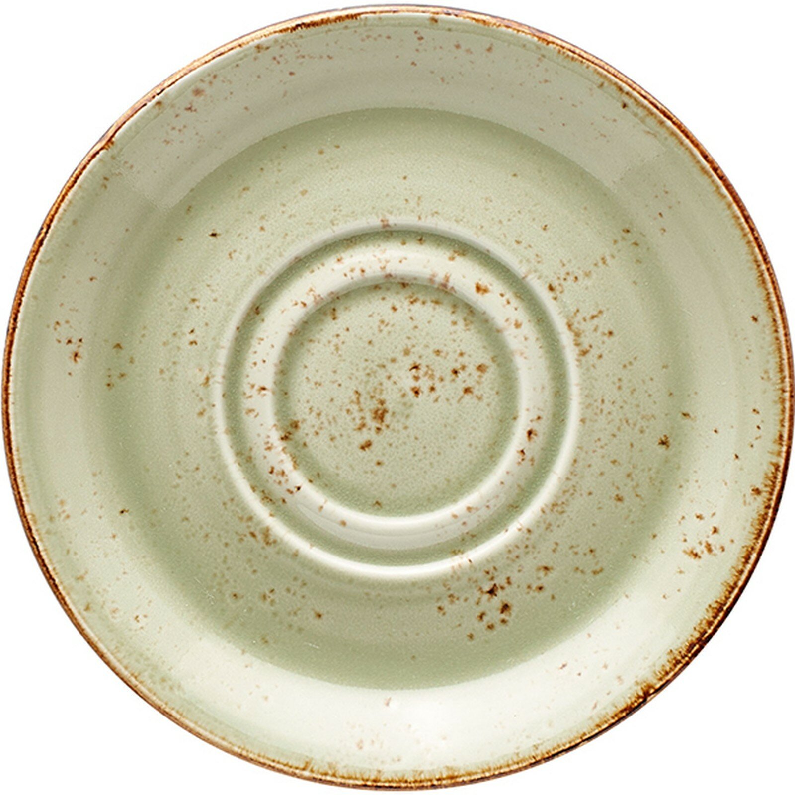 Блюдце Steelite Craft Green из фарфора зелёное диаметром 165 мм