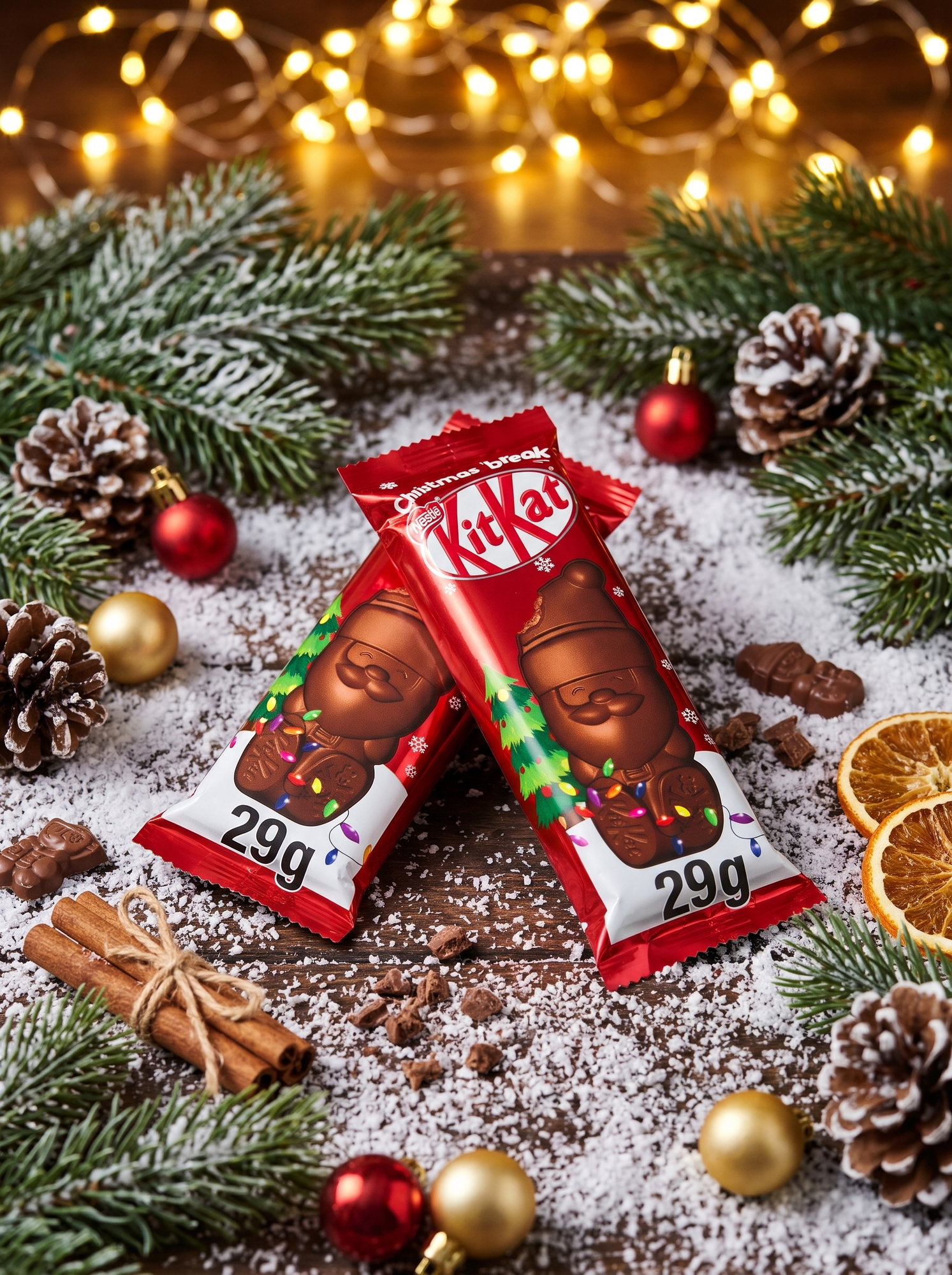 Новогодняя лимитированная коллекция Шоколадная фигурка Kitkat Mini-Weihnachtsmann Мини-Санта 29 г х2 шт