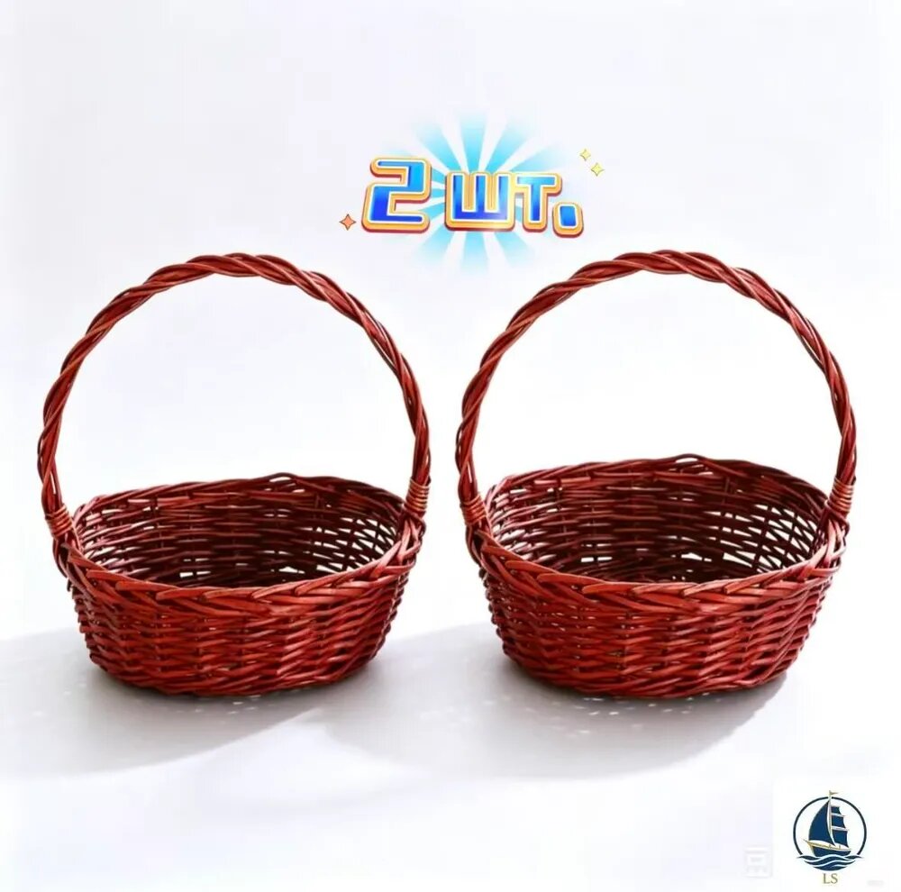 Декоративная корзинка. Набор из 2 штук, из натурального дерева, 37x29x31 см