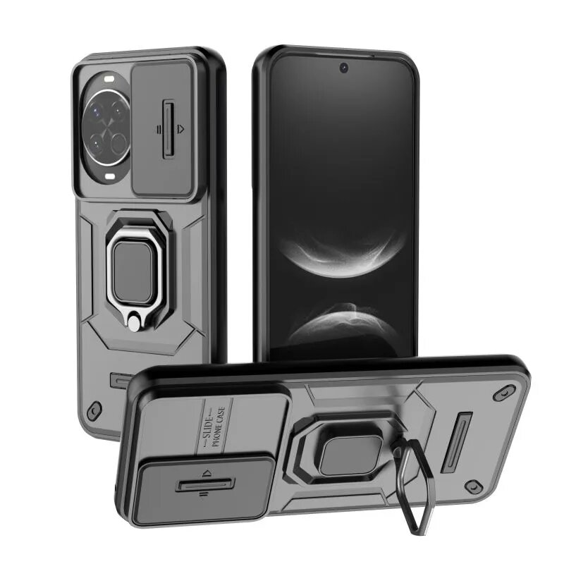 Чехол для Huawei Nova 14 / Nova 15 / Хуавей Нова 14 / Нова 15 с крышкой камеры и кольцевой подставкой 360 чехол