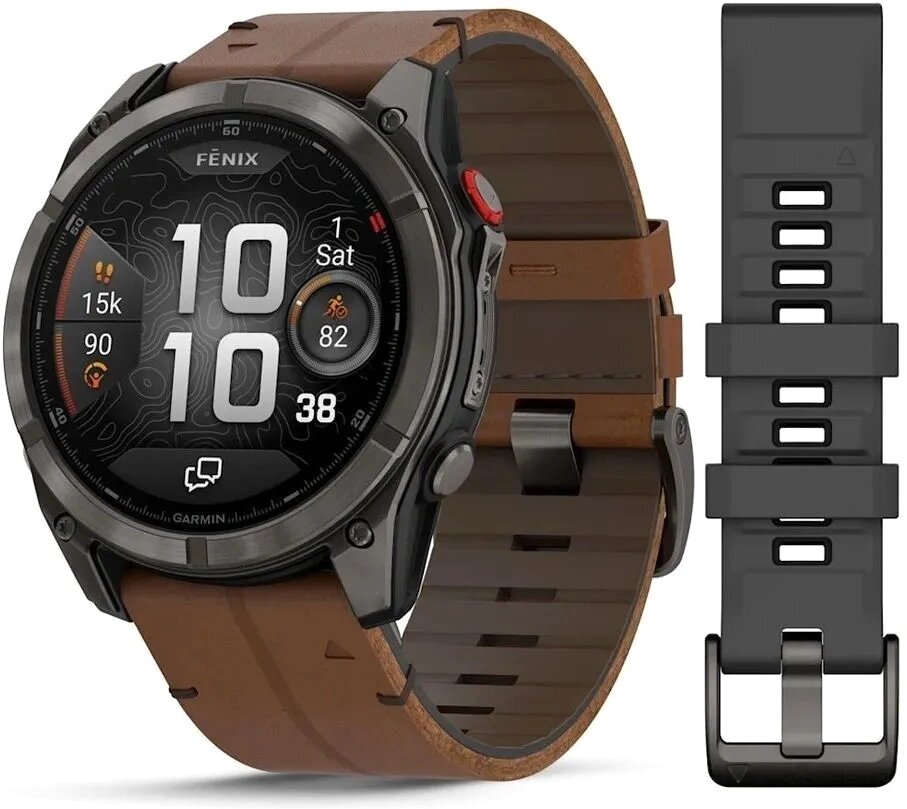 Смарт-часы Garmin Fenix 8 Pro 51мм 1.4" AMOLED корп. серый рем. песочный разм. брасл:135-225 мм (010-03199-40)
