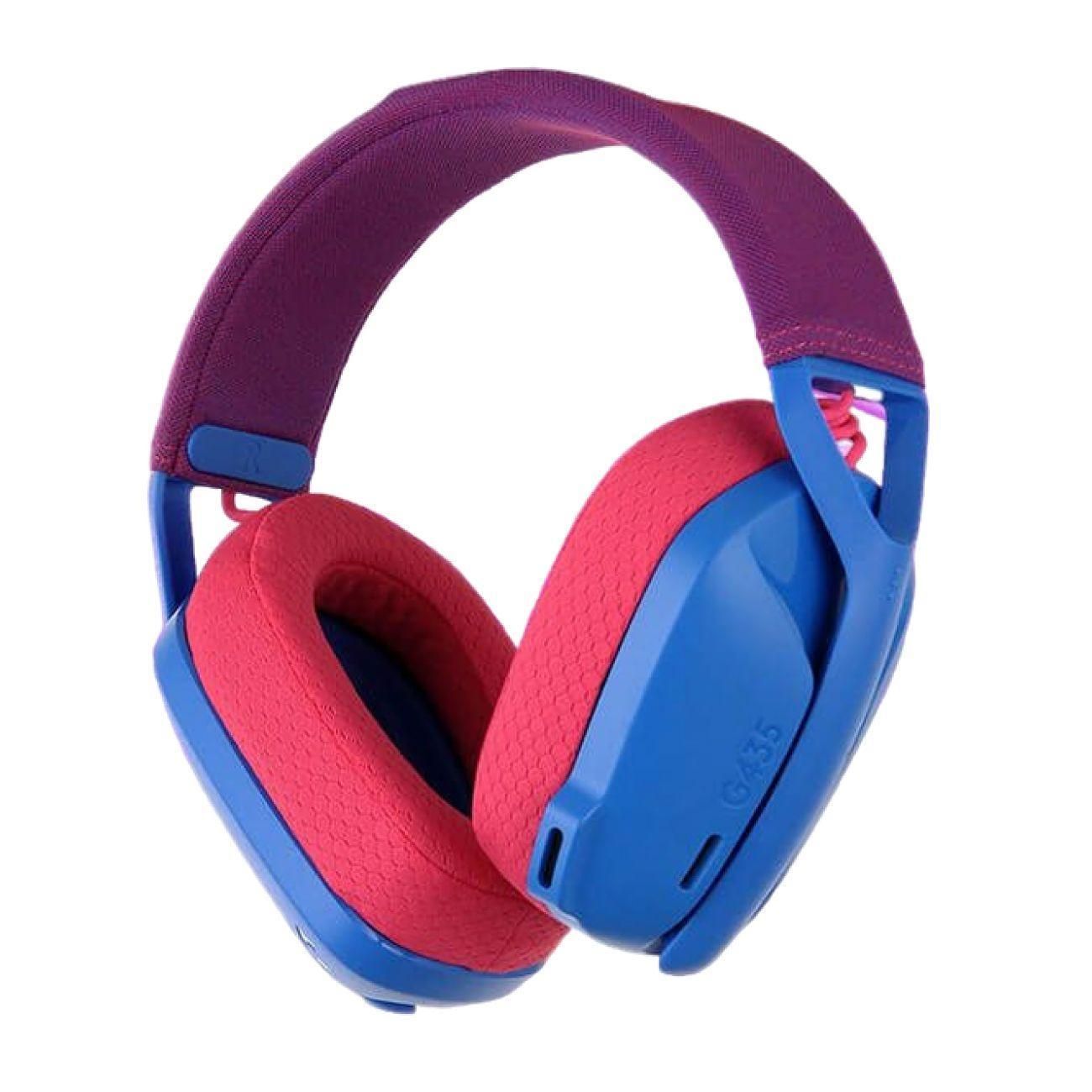 Игровые наушники Logitech G435 Lightspeed голубой and Raspberry