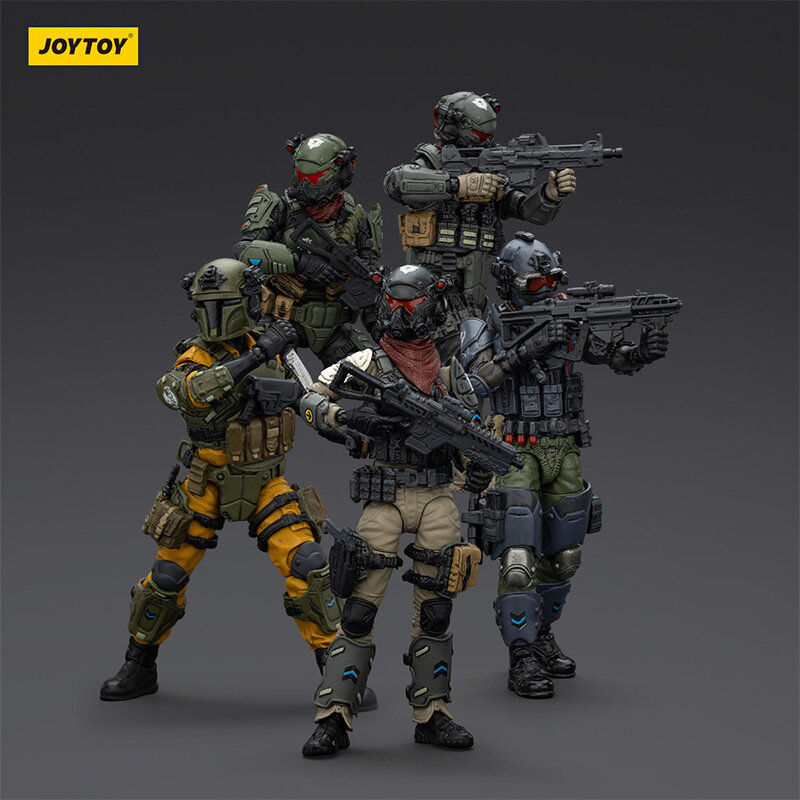 Фигурки солдатиков JOYTOY Dark Source Series Star Mark Commando Five-Man Team в масштабе 1:18 с подвижными конечностями