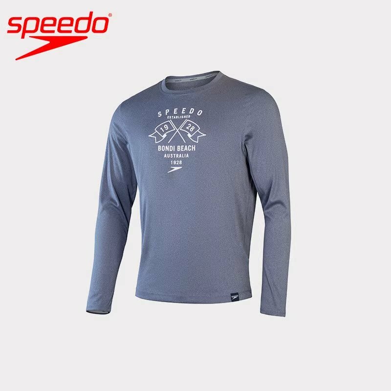 Спортивная рубашка Speedo для мужчин с длинными рукавами и защитой от солнца, темно-синий, размер XL для серфинга и
