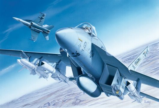 Модель самолета сборная палубный истребитель F/A-18E super hornet Масштаб 1/72 (25 см) Italeri Арт.0083ИТ