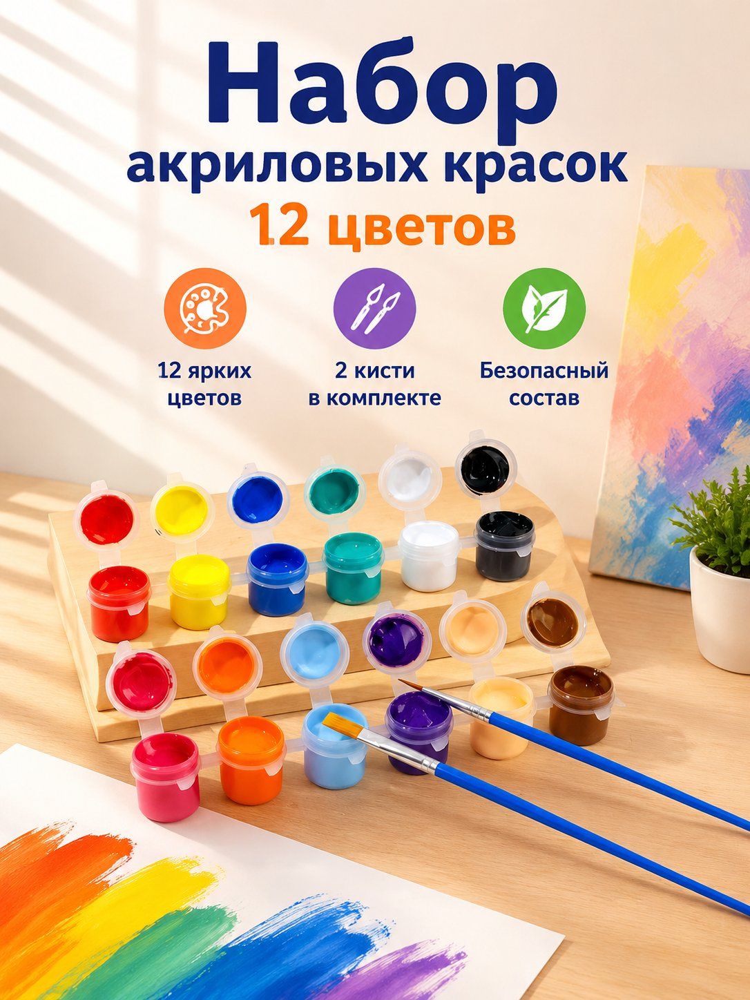 Гуашь 1 шт, 15 мл./ 70 г.