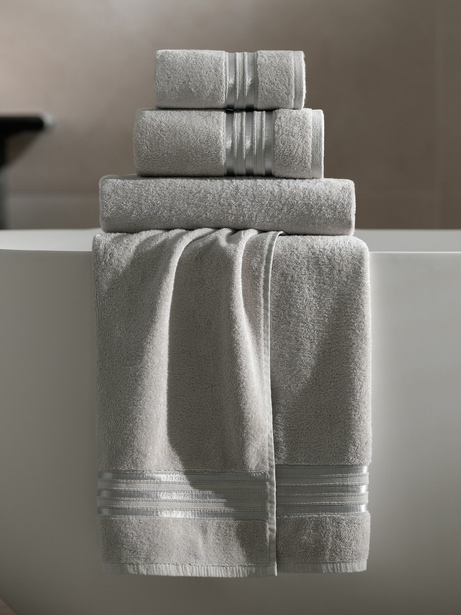 Togas Полотенце банное 100x150 "Аркадия" махровое, хлопок 600 г/м2, серое
