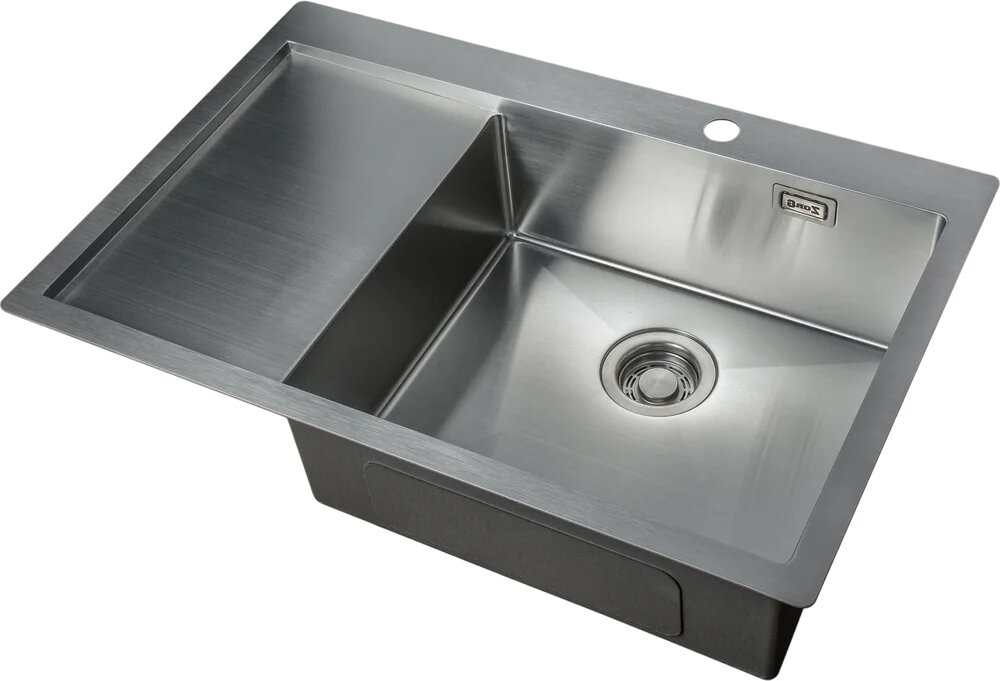 Мойка кухонная Zorg Light ZL R 780510-R металлическая, 78x51, прямоугольная, мойка для кухни, с крылом, врезная