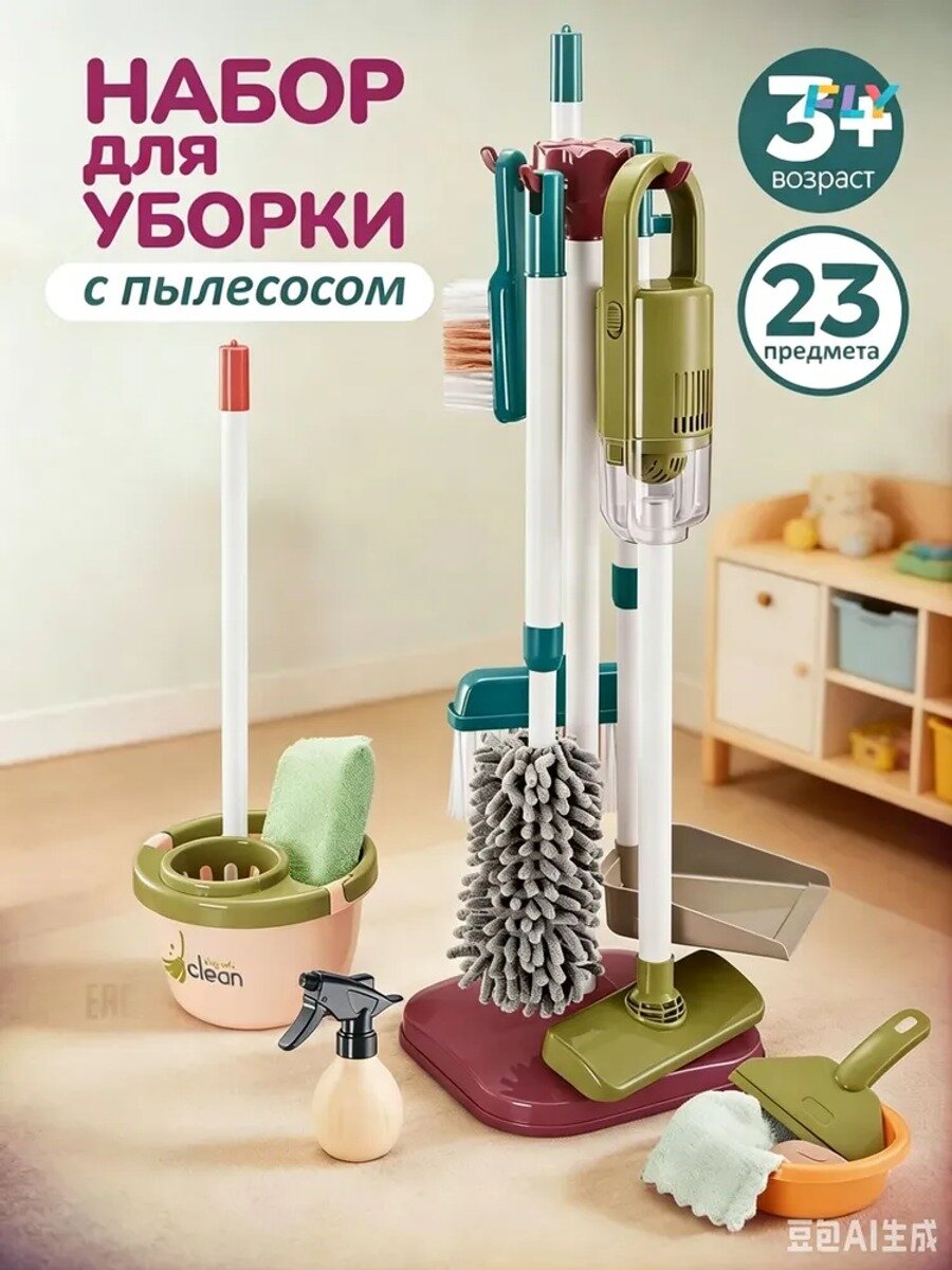 Игровой набор для уборки с пылесосом, 23 предмета, детский набор для мальчиков и девочек от 3 лет