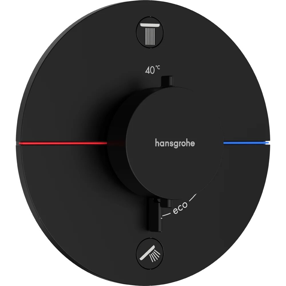 Термостатический смеситель встраиваемый Hansgrohe ShowerSelect Comfort S 15554670 С внутренней частью, настенный, черный, матовый