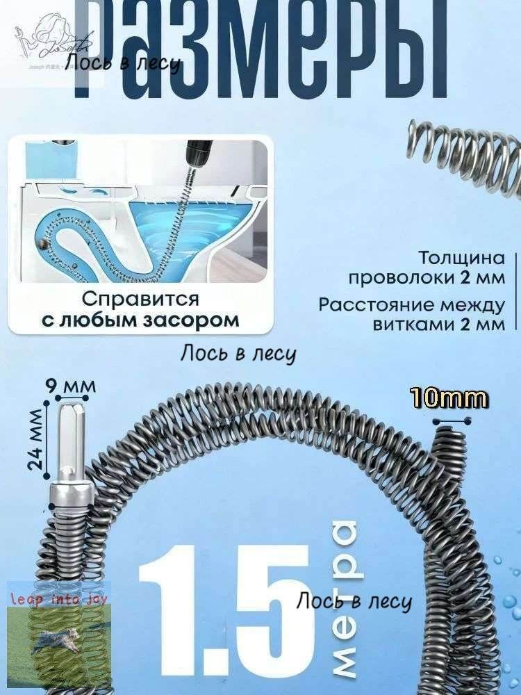Трос для прочистки труб, сантехнический, 1.5 метров, Retail Result