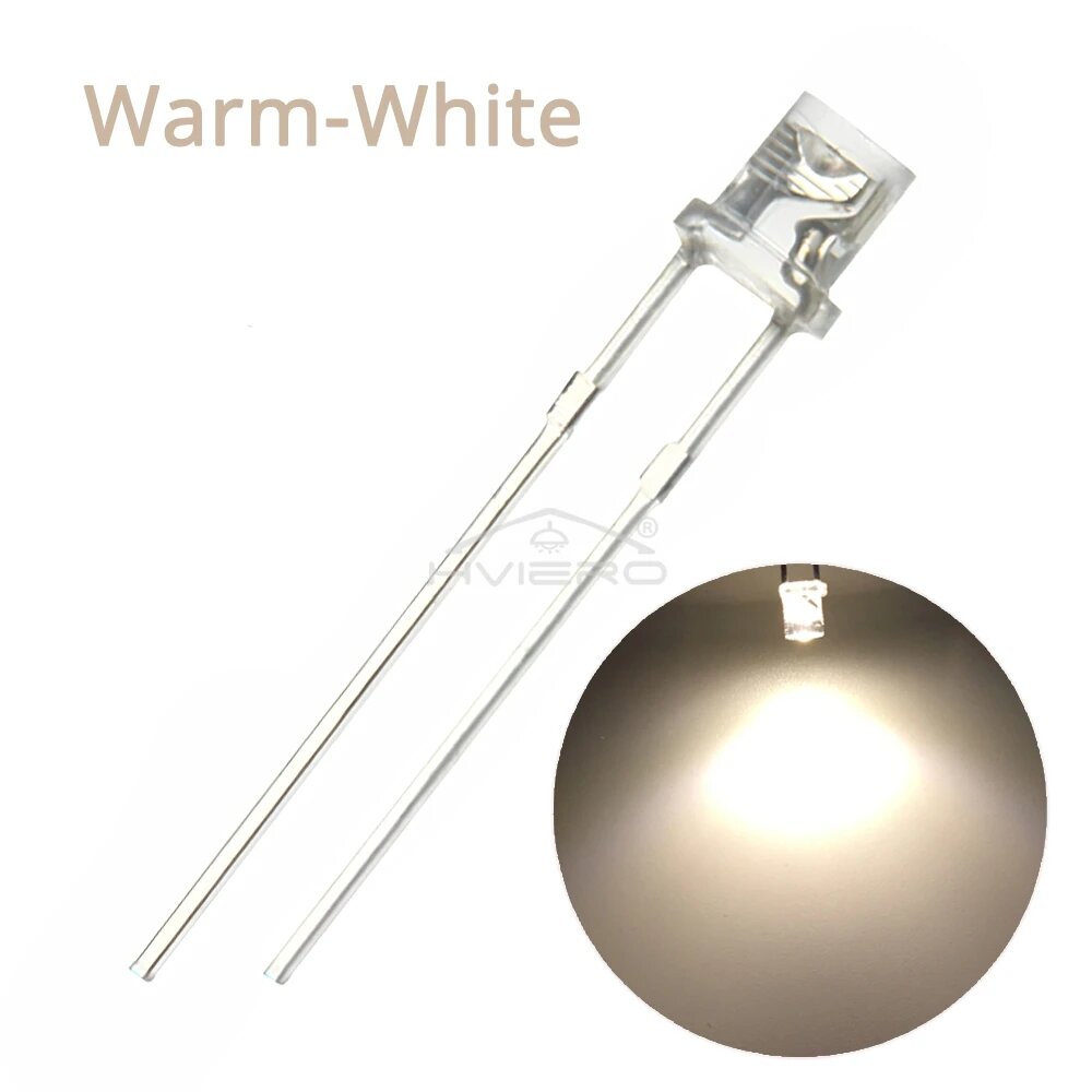Светодиод 3мм Warm White (Белый)
