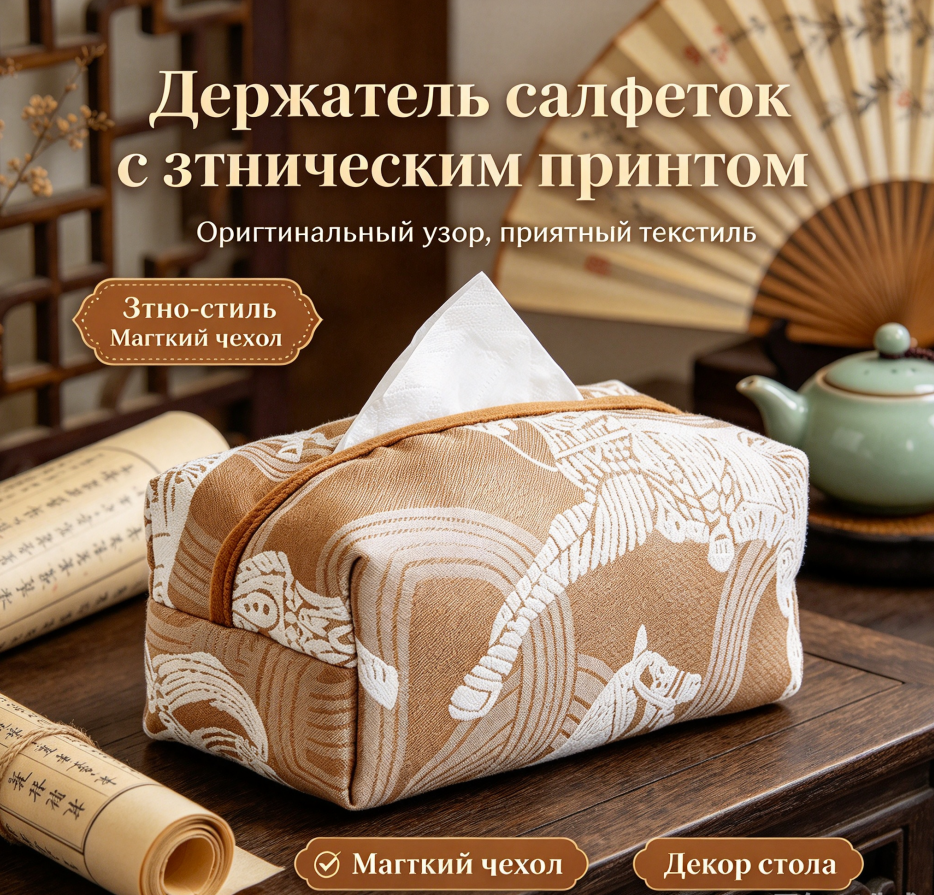 Салфетница，Тканевая подставка для салфеток с жаккардовым узором, чехол для бумажных полотенец, декор для гостиной