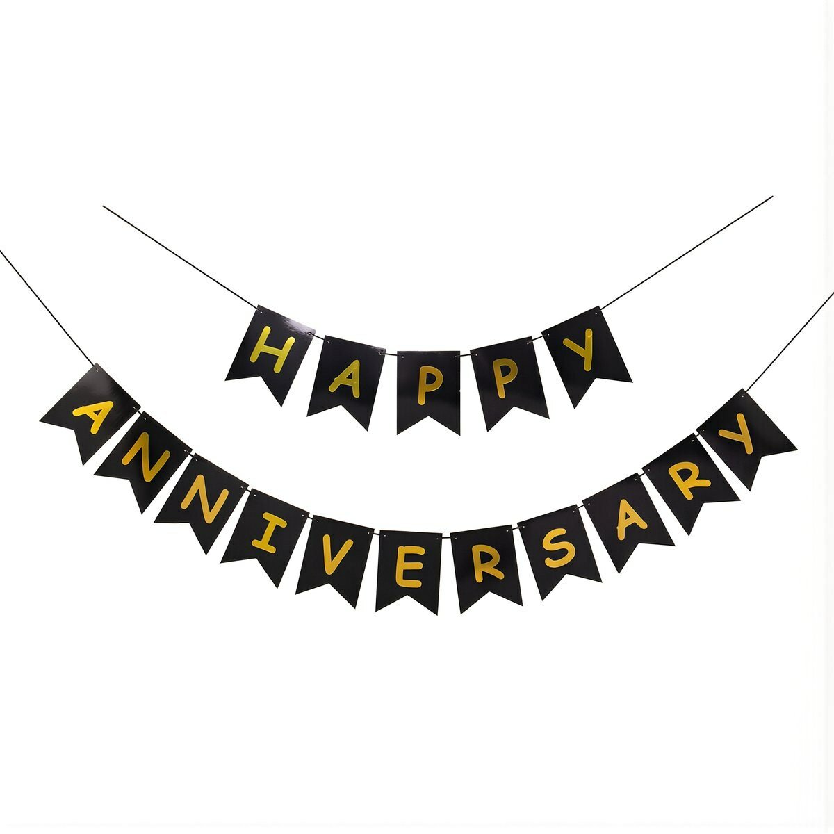 Баннер флажки Happy Anniversary бумажный для украшения юбилея праздника дома в кафе на корпоративном мероприятии на стене