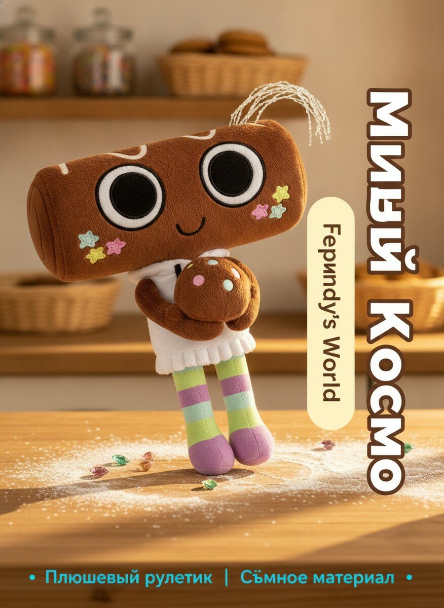 Плюшевая игрушка Космо Dandy's World, мягкая фигурка шоколадный рулет