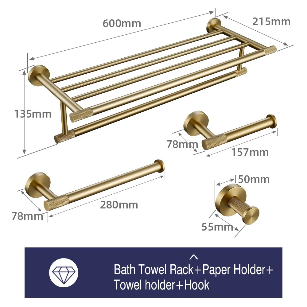Настенный набор для ванной Bagnolux из меди Бежевый, shelf rack