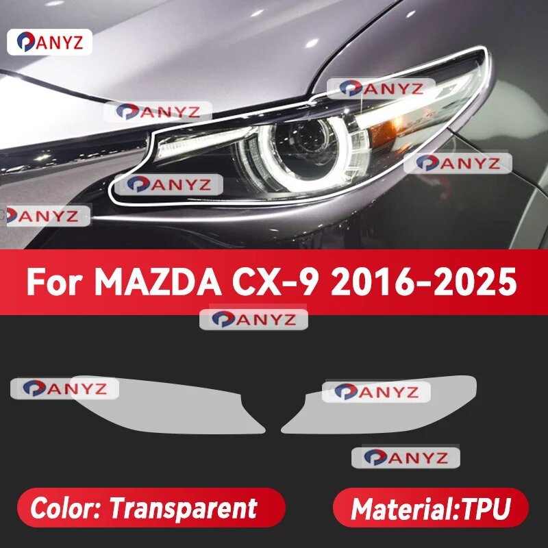Для MAZDA CX-9 2016-2025 автомобильные фары защитная пленка передняя фара прозрачная наклейка из ТПУ аксессуары для фар