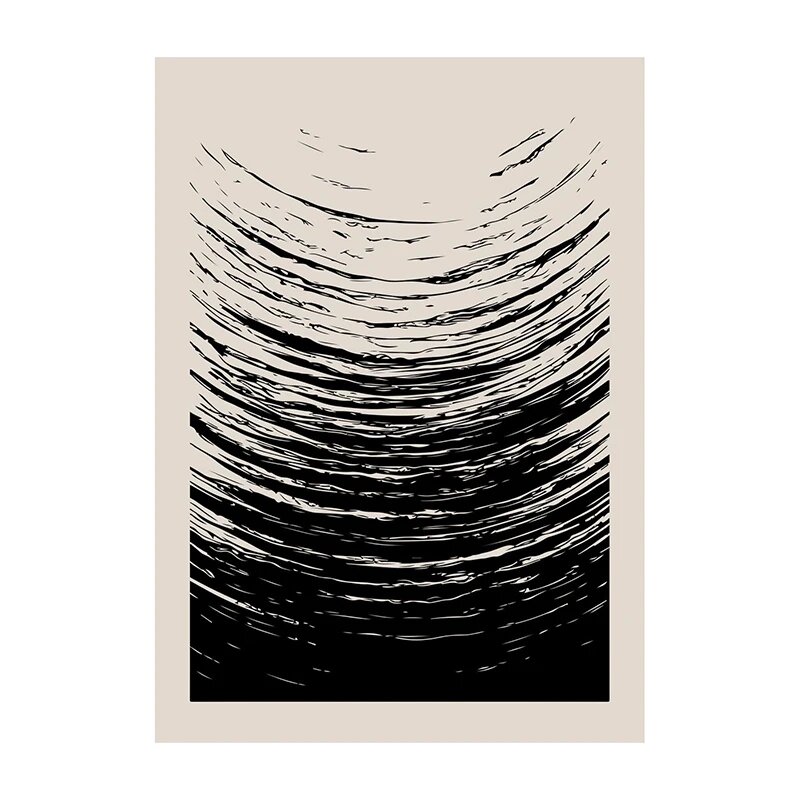 Печать на холсте Abstract Shapes and Lines Серый, Q0023-10, 40X50cm Unframed