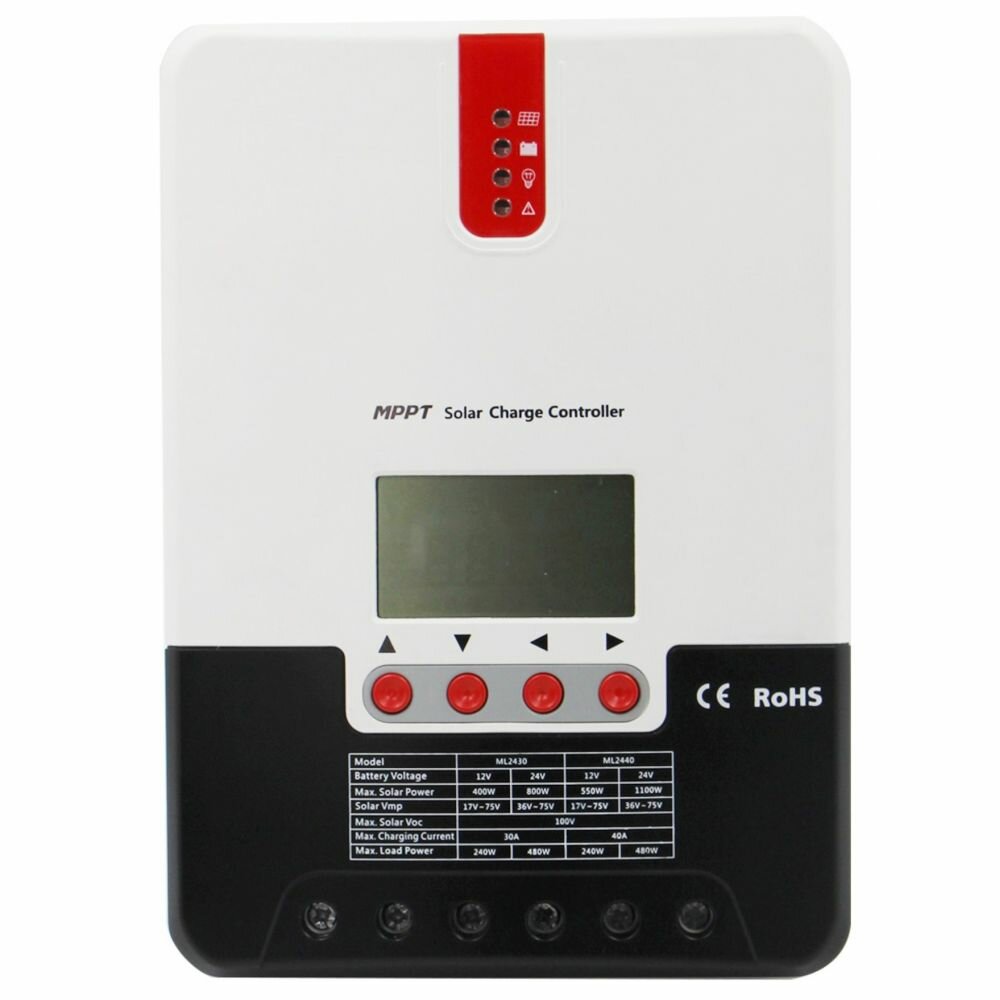 Контроллер заряда SRNE SR-ML2430 MPPT 12/24В 30А до 800–900 Вт