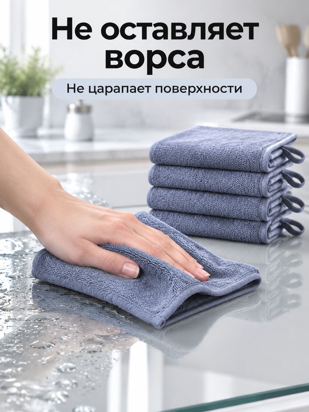 Полотенце кухонное 30x60 6 шт махровая фактура махровая ткань светло-серый