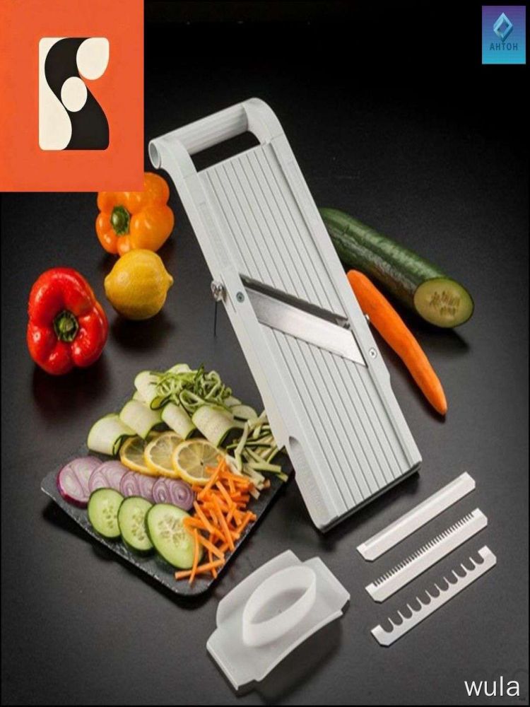 Ручной измельчитель Benriner Mandoline 95 с набором насадок, регулировкой толщины, белый, 170x60 мм