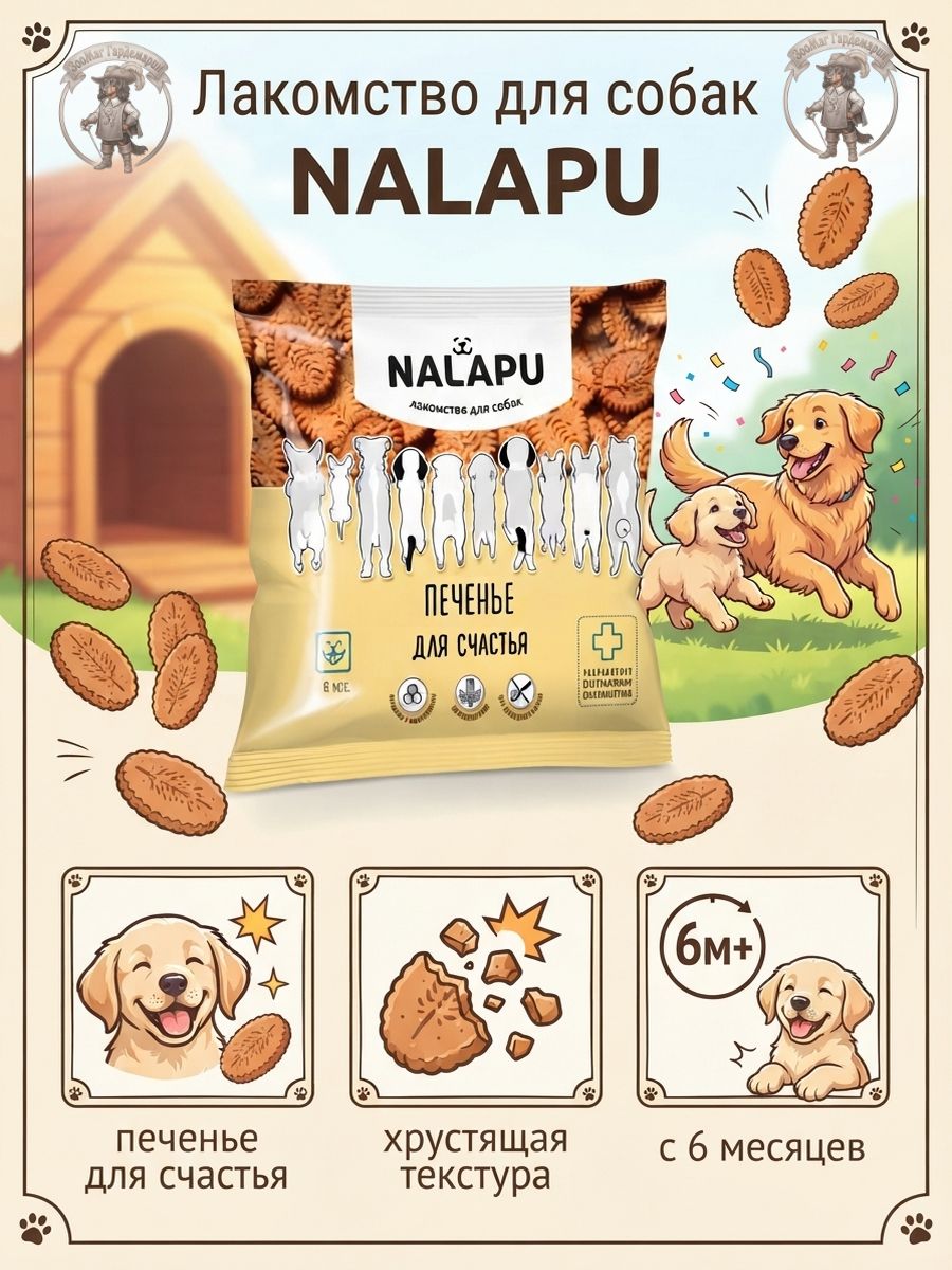 Лакомство для собак NALAPU печенье для счастья 115 грамм